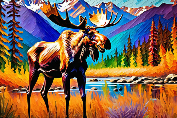 Mini Puzzle, Colorful Moose 150 Piece | Micro Jigsaw Puzzles - MECO7