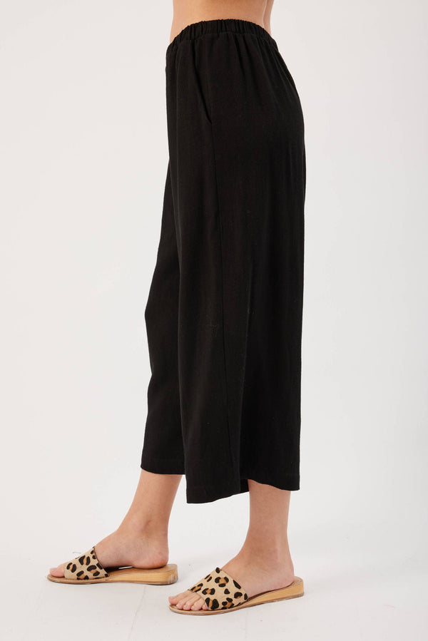 Wide Leg Linen Pant, Black Justyne | Kylie Paige - MECO7
