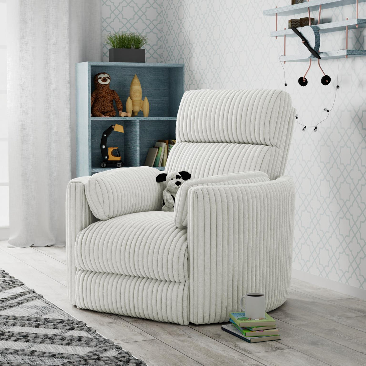 Radius Swivel Glide Reclining Power Chair - Mega Ivory Fabric – MECO7