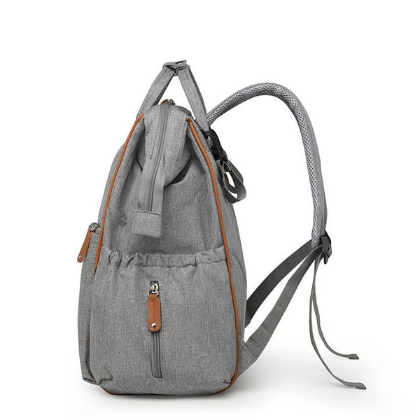 Diaper Backpack, Herringbone Grey - MECO7