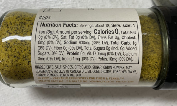 Lemon Pepper Seasoning | Finch + Fennel - MECO7